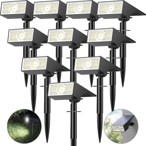 Solar Spot Lights Outdoor,10 Pack/56 Outdoor Lights for Yard Waterproof ...