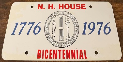 1976 New Hampshire House Bicentennial Booster License Plate | eBay