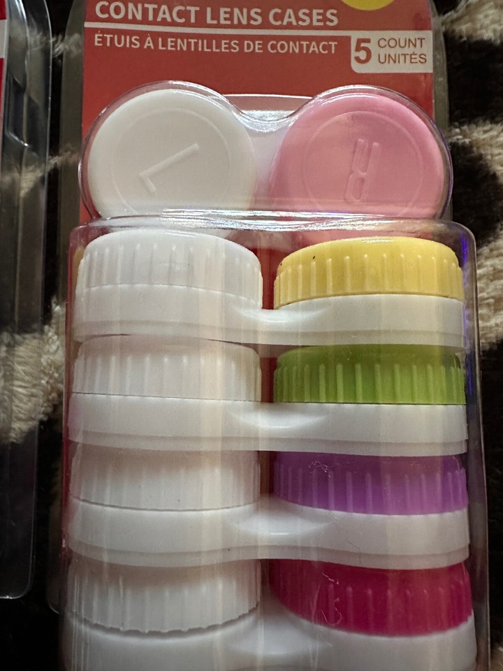 Hard Soft Color Eye Contact Lens Case Soak Disenfecting Plastic Travel ...