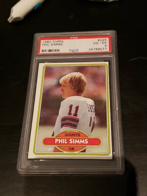 1980 TOPPS PHIL SIMMS ROOKIE #225, PSA 4, NEW YORK GIANTS | eBay