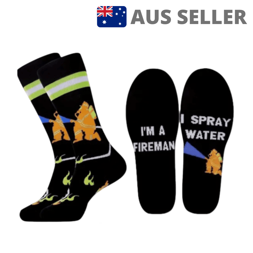 Unisex Firefighter Fireman Novelty Socks | 3 Colour Options Christmas ...