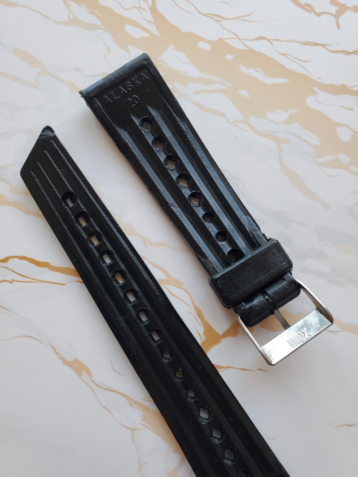 ALASKA "Plongee" 20MM "TYRE" SKIN DIVER RUBBER STRAP Fit Yema Seamaster ...