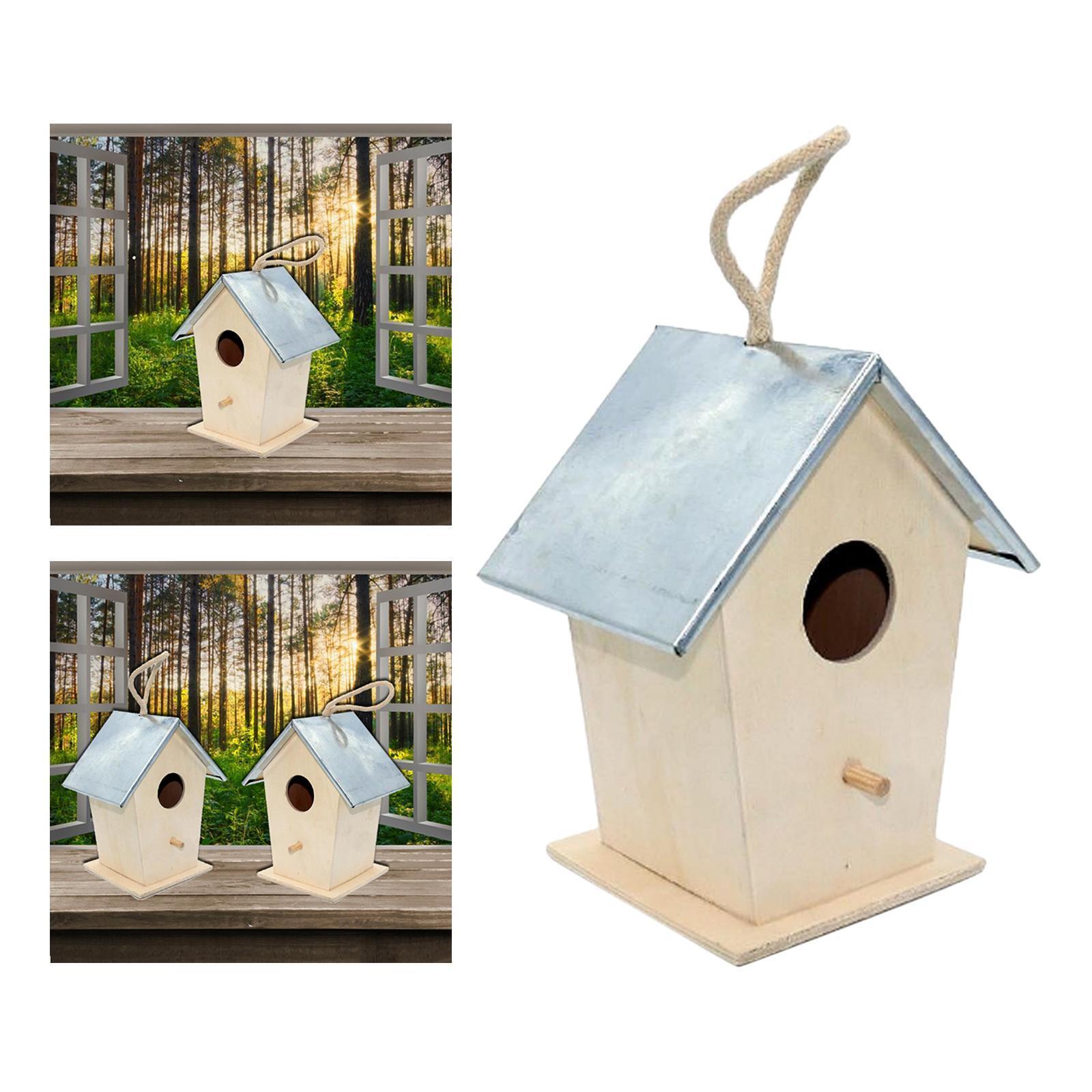 Bird House for Outside/Indoors/Hanging, Outdoor Wooden Mini Birdhouse ...