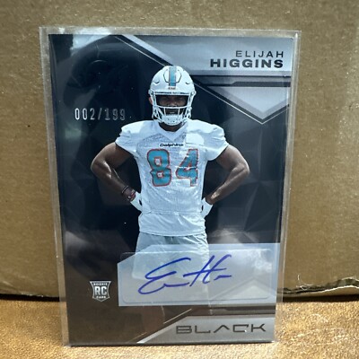 Elijah Higgins - 2023 Panini Black - Rookie RC Auto 2/199 - Miami ...