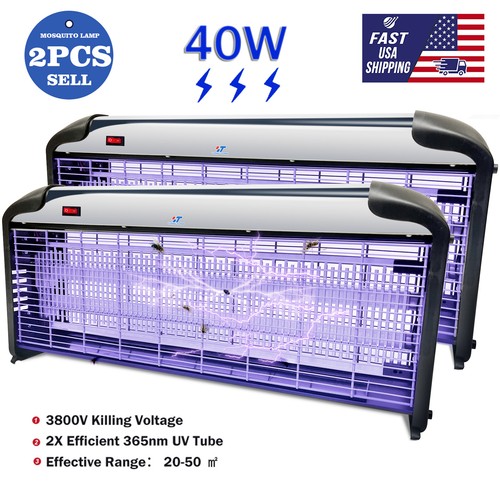2 Pack YongTong 40W UV Lamp Fly Bug Zapper Insect Control Trap US Stock ...