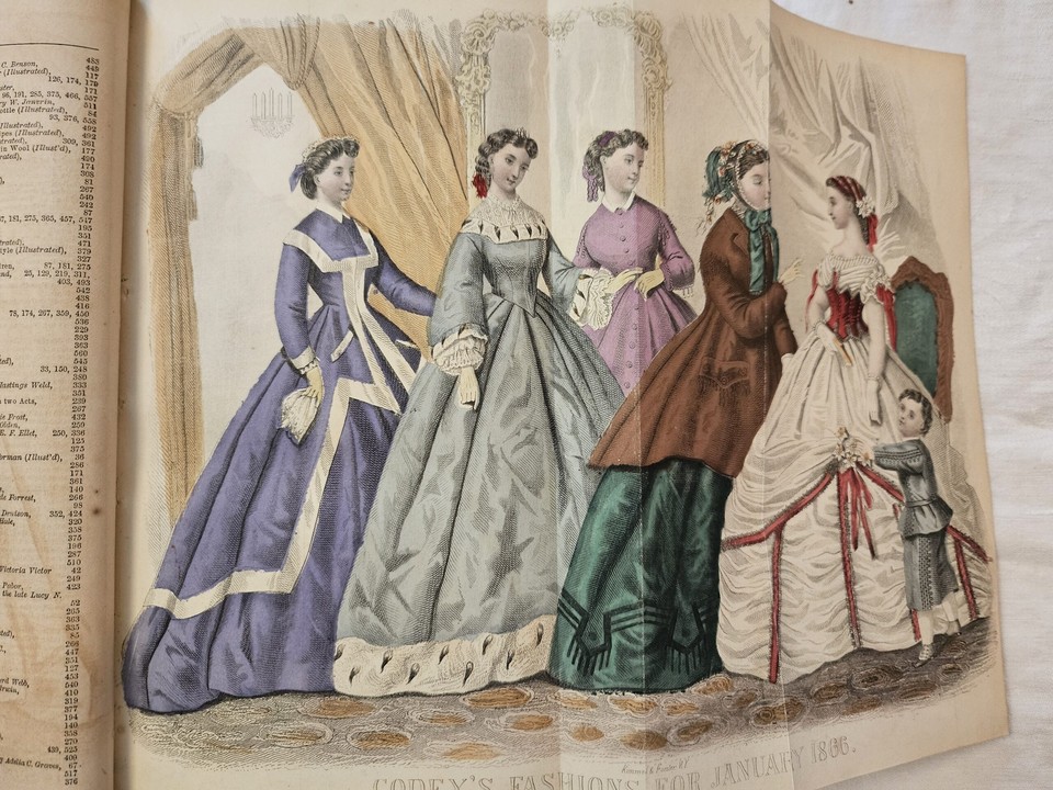 Godey's Lady's Book 1866 volume 72 & 73 hand colored plates and ...