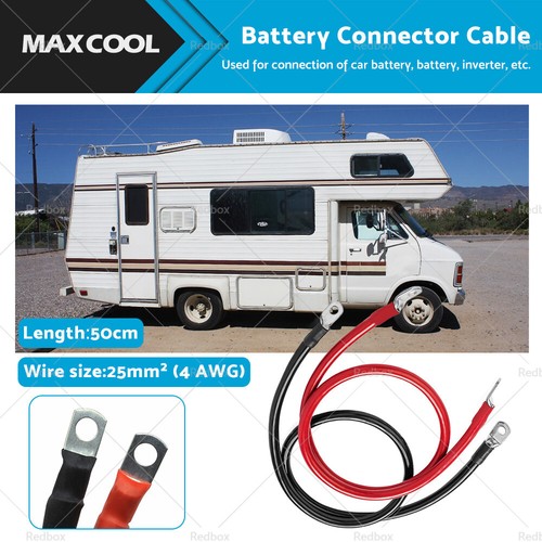 50cm 12V Battery joiner Connector Lead DC Wire 100 Amp Cable & lugs Red ...