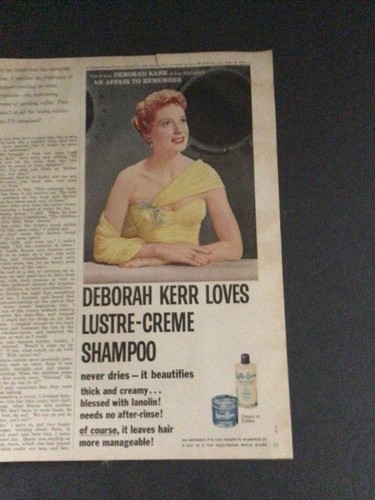 Deborah Kerr Lustre Creme Shampoo Ad Clipping Original Vintage Magazine ...