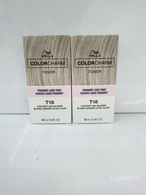 Wella Color Charm T18 Lightest Ash Blonde Liquid Hair Toner 1.4 oz ...