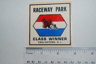 vintage NOS drag racing class winner decal " RACEWAY PARK" | eBay