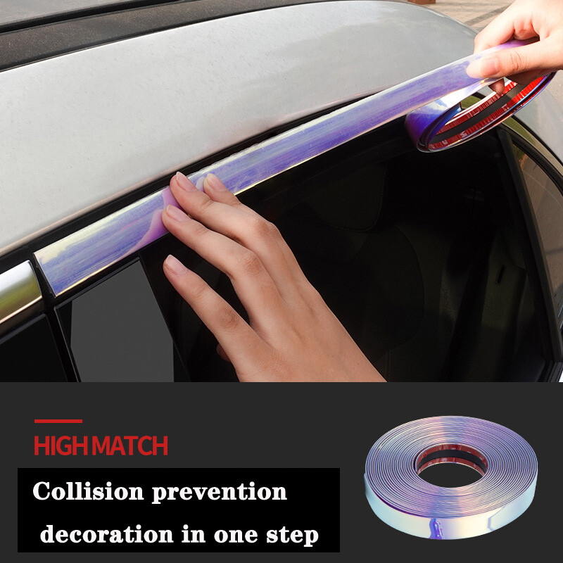 1PC 3M 10mm PVC Chrome Car SUV Door Side Protector Trim Molding ...
