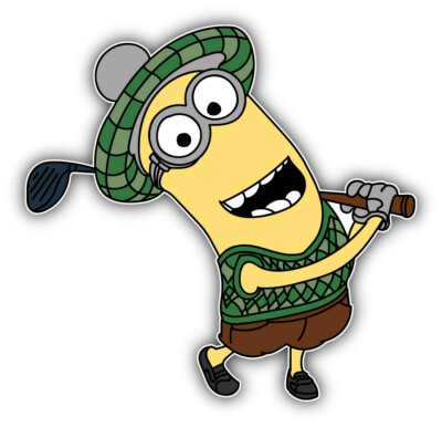 Minions Cartoon Golf Sticker Bumper Decal - ''SIZES'' | eBay