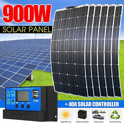 150W 300W 600W 900W Watt 12V 24V Flexible Solar Panel Kit For RV Camp ...