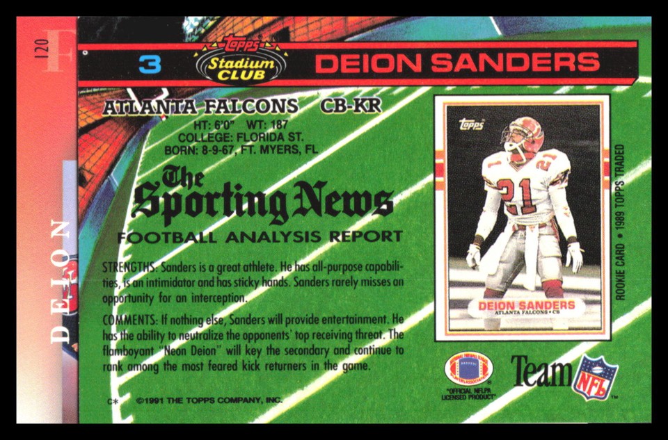 1995 SkyBox Premium Deion Sanders #5 Inside the Numbers 49ers 3A | eBay