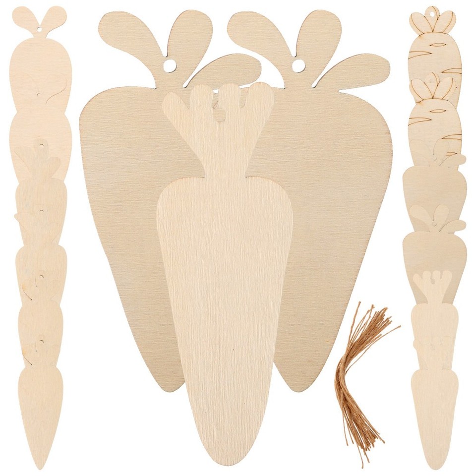 36Pcs Unfinished Wood Slices Unfinished Easter Wood Cutout Decors ...
