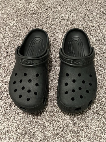 Crocs Original Classic Clogs Slip On Shoes Black Heel Strap Mens 9 ...