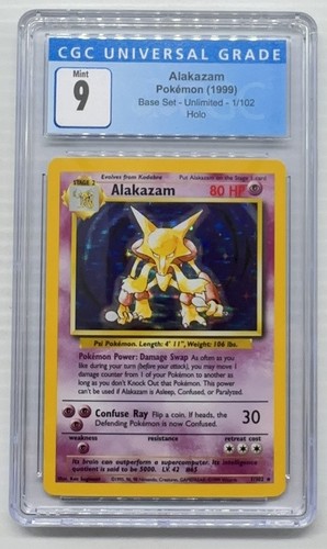 1999 Pokemon Unlimited Base Set Alakazam Holo #1 CGC 9 MINT | eBay