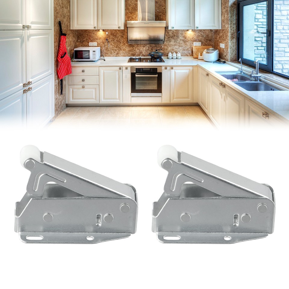 2*- Loft Touch Catch Latch Cupboard Door Hatch Attic Push To Open Auto ...