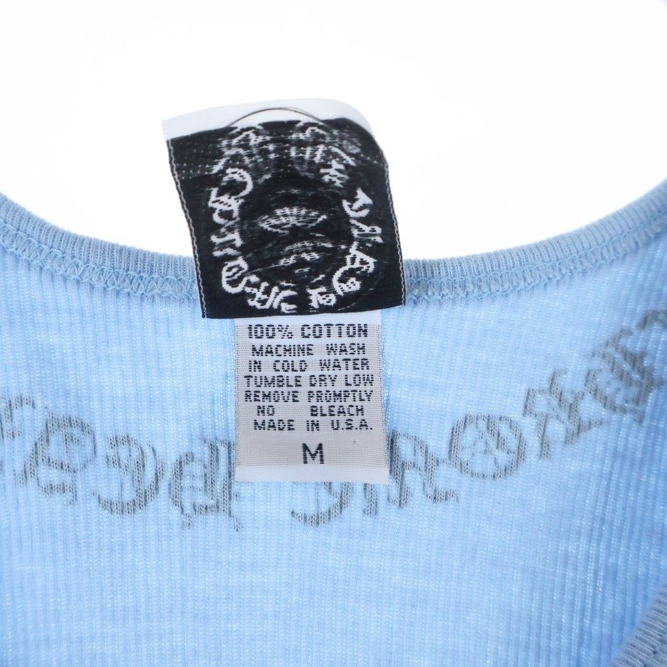 CHROME HEARTS OLD TANK TOP Cross Logo Sleeveless Light Blue Used ...