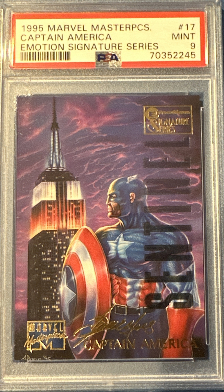 1995 Marvel Masterpieces Emotion Signature Series #17 Captain America ...