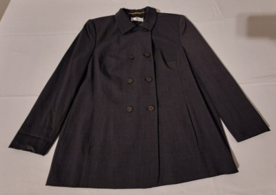 Givenchy En Plus Blazer Jacket Women's 14W Gray Double Breasted Wool ...