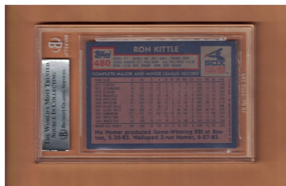 RON KITTLE AUTOGRAPHED 1984 TOPPS ROOKIE BASEBALL CARD SIGNED CHICAGO ...