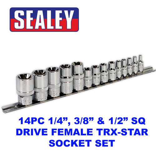 Sealey AK618 Premier 14 Piece Female Torx TRX TX Star Socket Set E4 ...