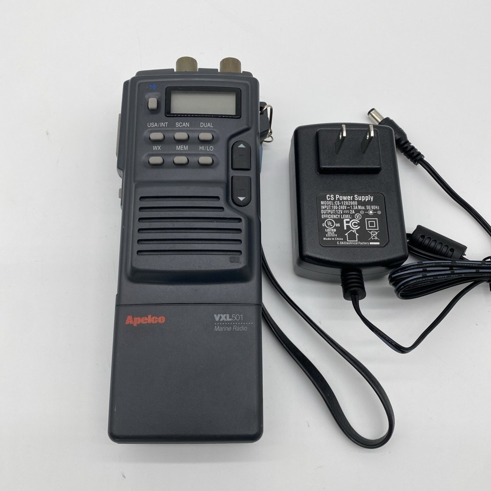 Apelco VXL501 Marine VHF Radio Handheld Missing Antenna Mast Works Made ...