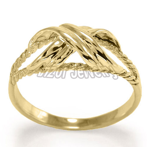 14k Solid Yellow Gold Double X Ring Free Shipping to US. Item #: R1391 ...