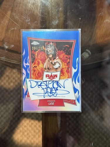 Dragon Lee 2025 Topps Chrome WWE Autograph Blue Refractor /150 Auto # ...