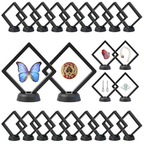 10pcs 3D Floating Coin Display Frame Box Jewelry Holder Case with Stand ...