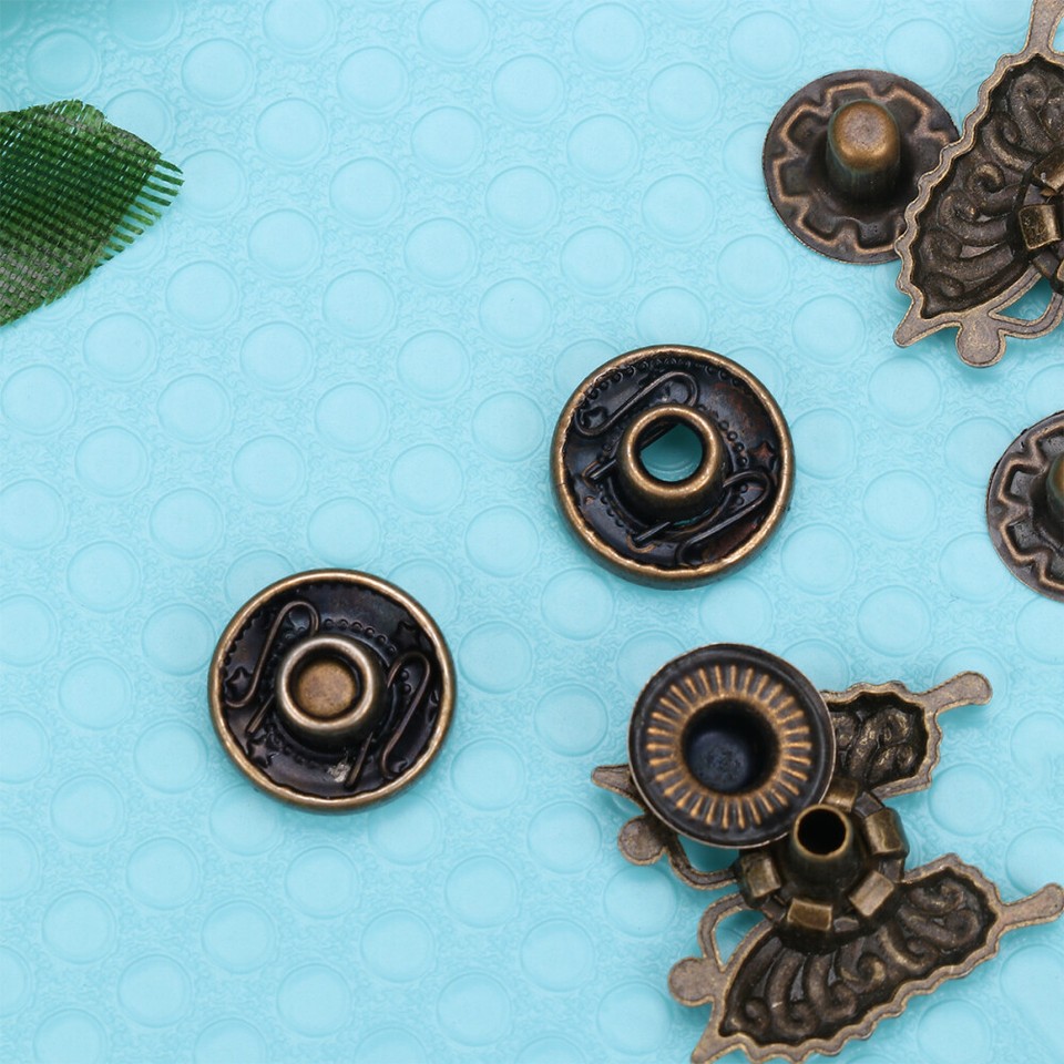10 Sets Bronze Snap Buttons Flower Antique Snaps Jacket Fastener ...