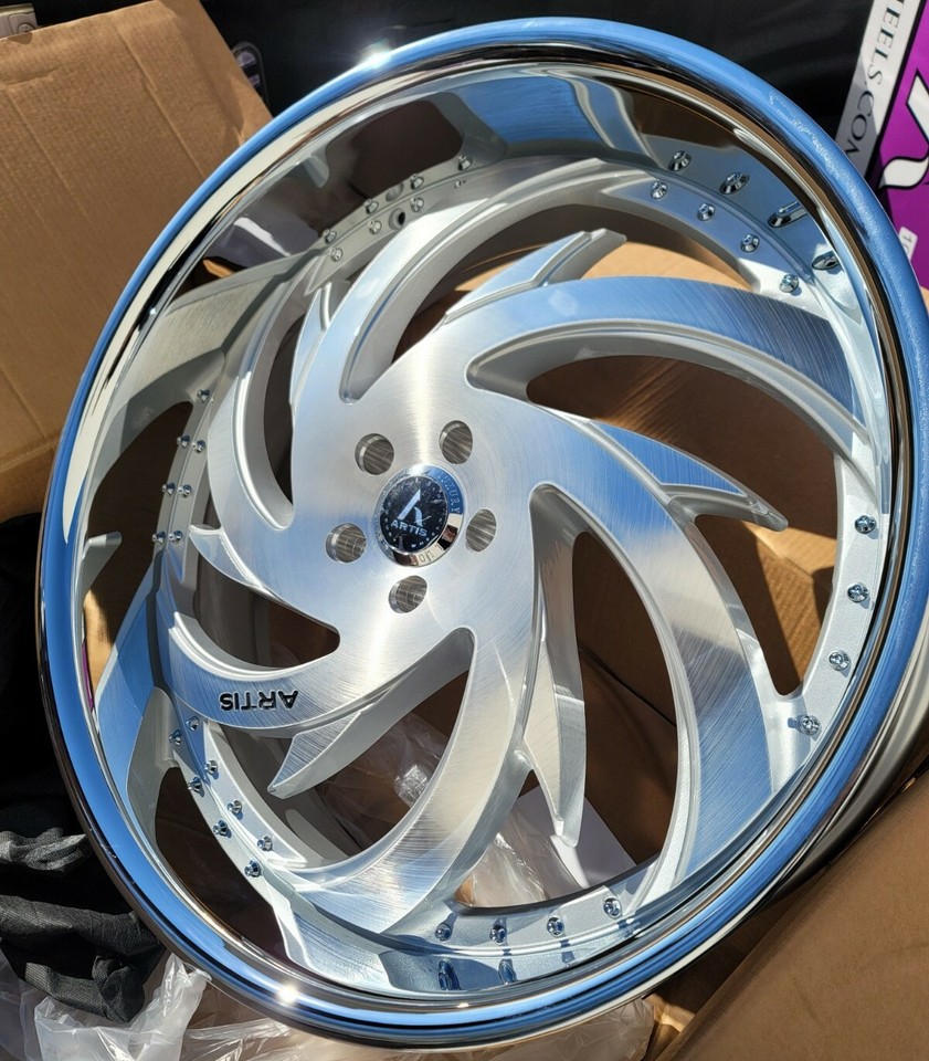 24" Inch STAGGERED Silver Brushed Artis Spada BLANKS Wheels Rims | eBay