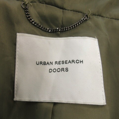 Urban Research Doors Coat Hoodie Zip Up Mid Length Wool One Green Khaki ...