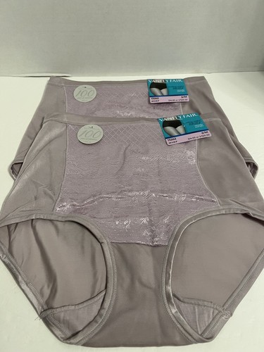 NEW Vanity Fair 2 Pairs Body Caress Smoothing Lace Brief Panties Sz 6/M ...