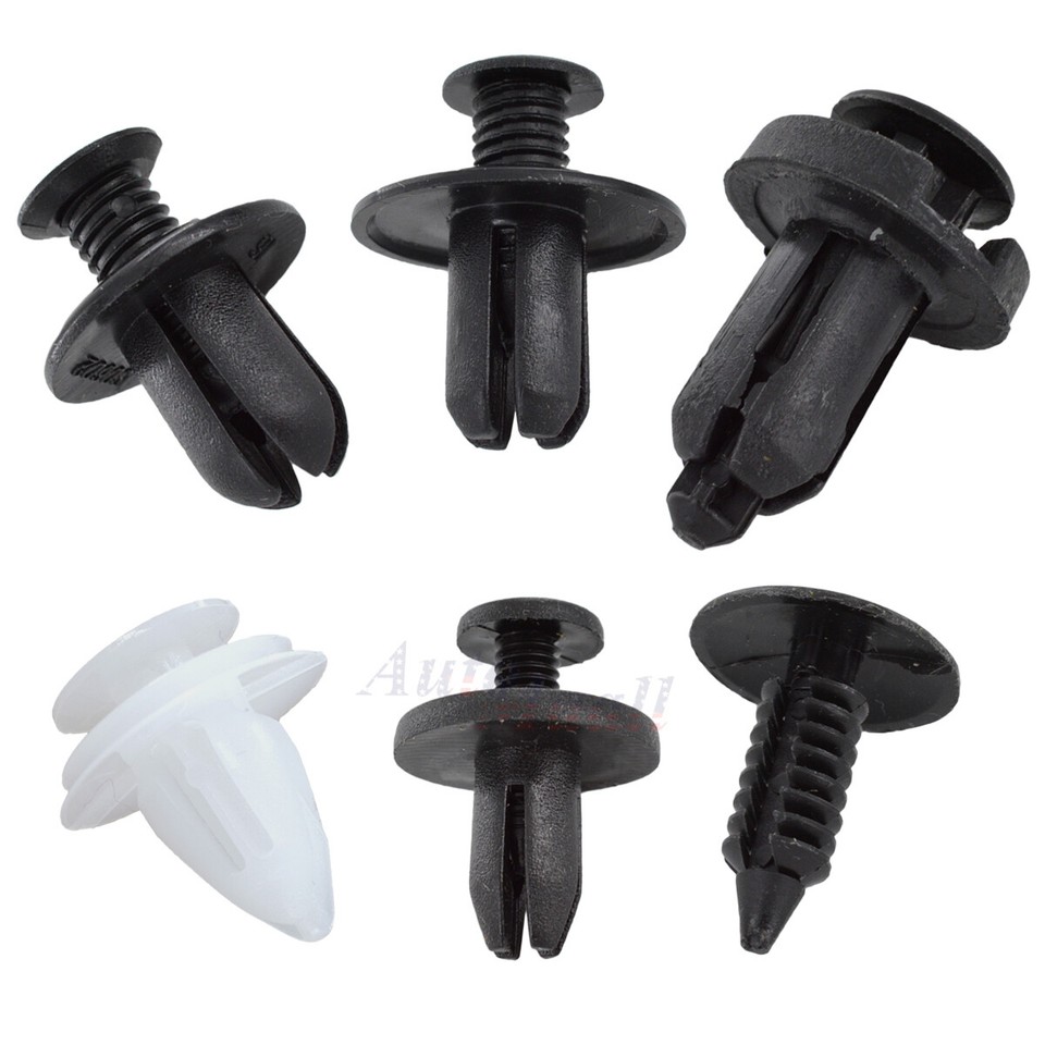 100/PK 6Size CLIP PUSH RETAINER FASTENER RIVETS w/ 5 TOOLS FOR GM FORD ...