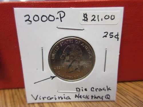 ERROR Die Crack 2000-P Virginia State QUARTER 25 cents COIN / Mint ...