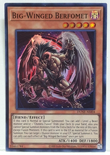 Yugioh Asian-English Big-Winged Berfomet DUNE-AE004 Super Rare | eBay