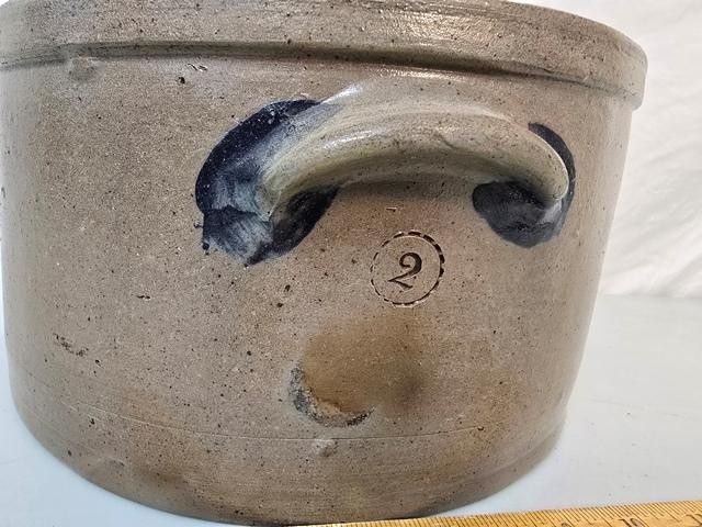 Antique 2 GALLON James River Stoneware Cake Crock Attributed John ...