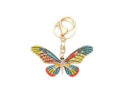 Yellow Rhinestone Embellished Metal Butterfly Keychain | eBay