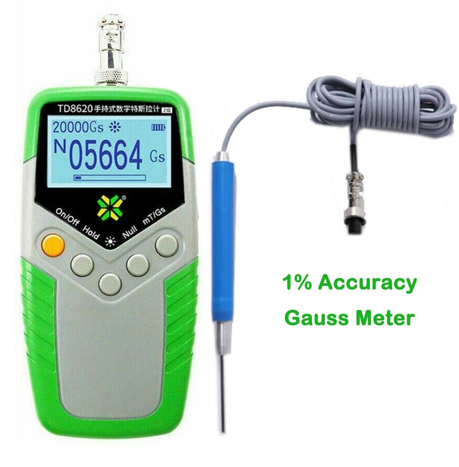 Gauss Meter Digital Tesla Meter Magnetic Field Tester Flux Meter 1% ...