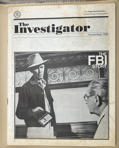 November 1989 FBI “The Investigator” In-House Employee Magazine, Pulp ...