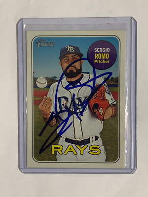 Sergio Romo Autographed 2018 Topps Heritage Card Signed IP Tampa Bay ...