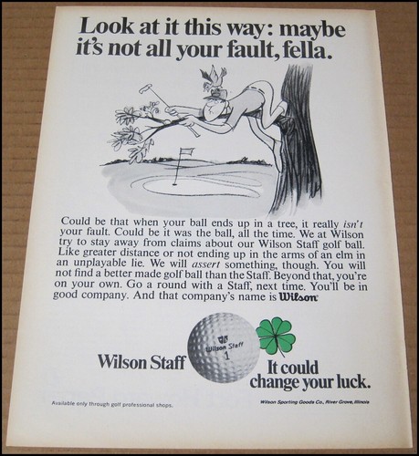 1970 Wilson Staff Golf Ball Print Ad Advertisement VTG Sporting Goods ...