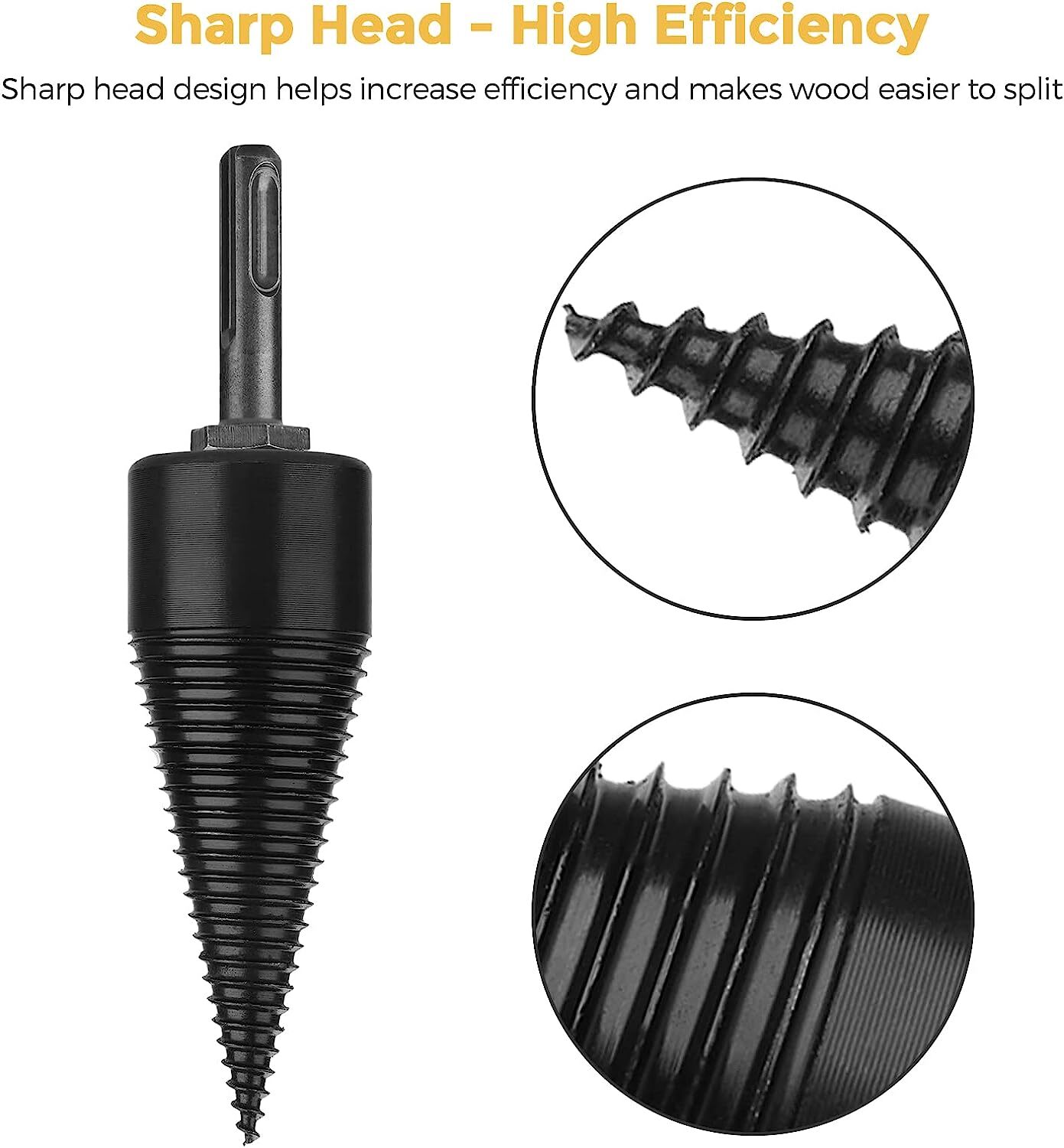 42mm Firewood Drill Bit Hex Shank Wood Cone Log Splitter Screw ...