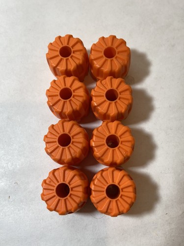 (8) LEGO Hard Plastic Wheel Lot-ORANGE- #6118- Space Tire | eBay