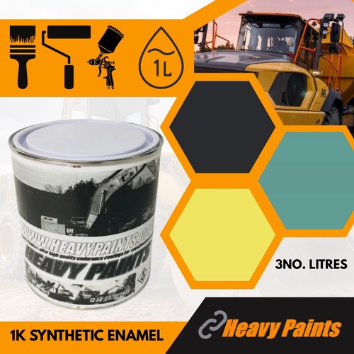 Yanmar Yellow Cab Aqua & Counterweight Dark Grey Digger Paint 1 Litre ...