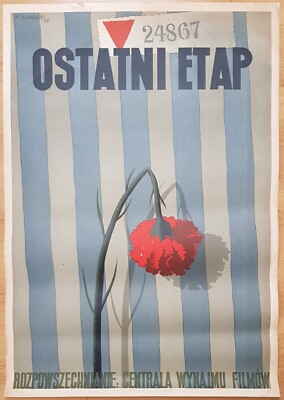 The last stage TREPKOWSKI 1952 Original Polish poster judaica Auschwitz ...