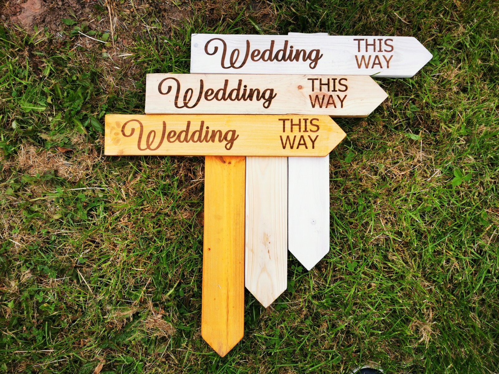 Outdoor Wooden Wedding This Way Sign | eBay UK