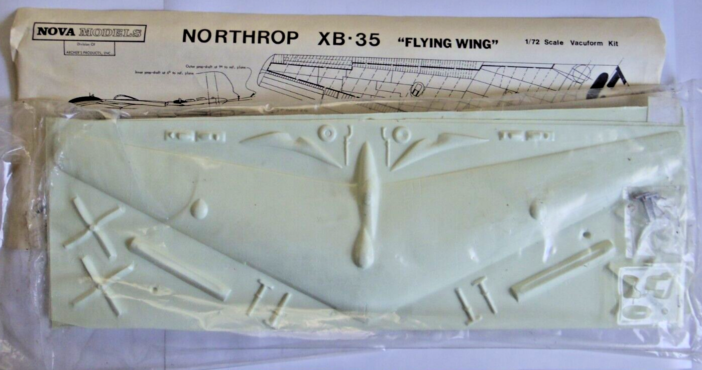 Vintage 1980's 1:72 Northrop XB-35 Flying Wing Vacuum-Formed Model Kit ...